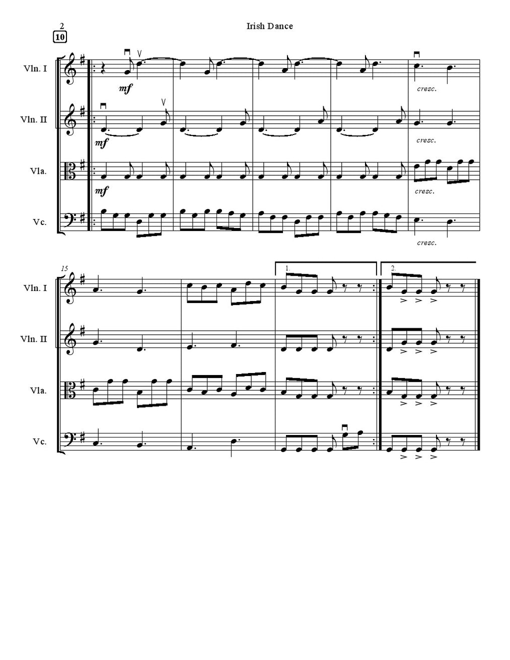 Traditional - Irish Dances - String Quartet– Brass Music Online