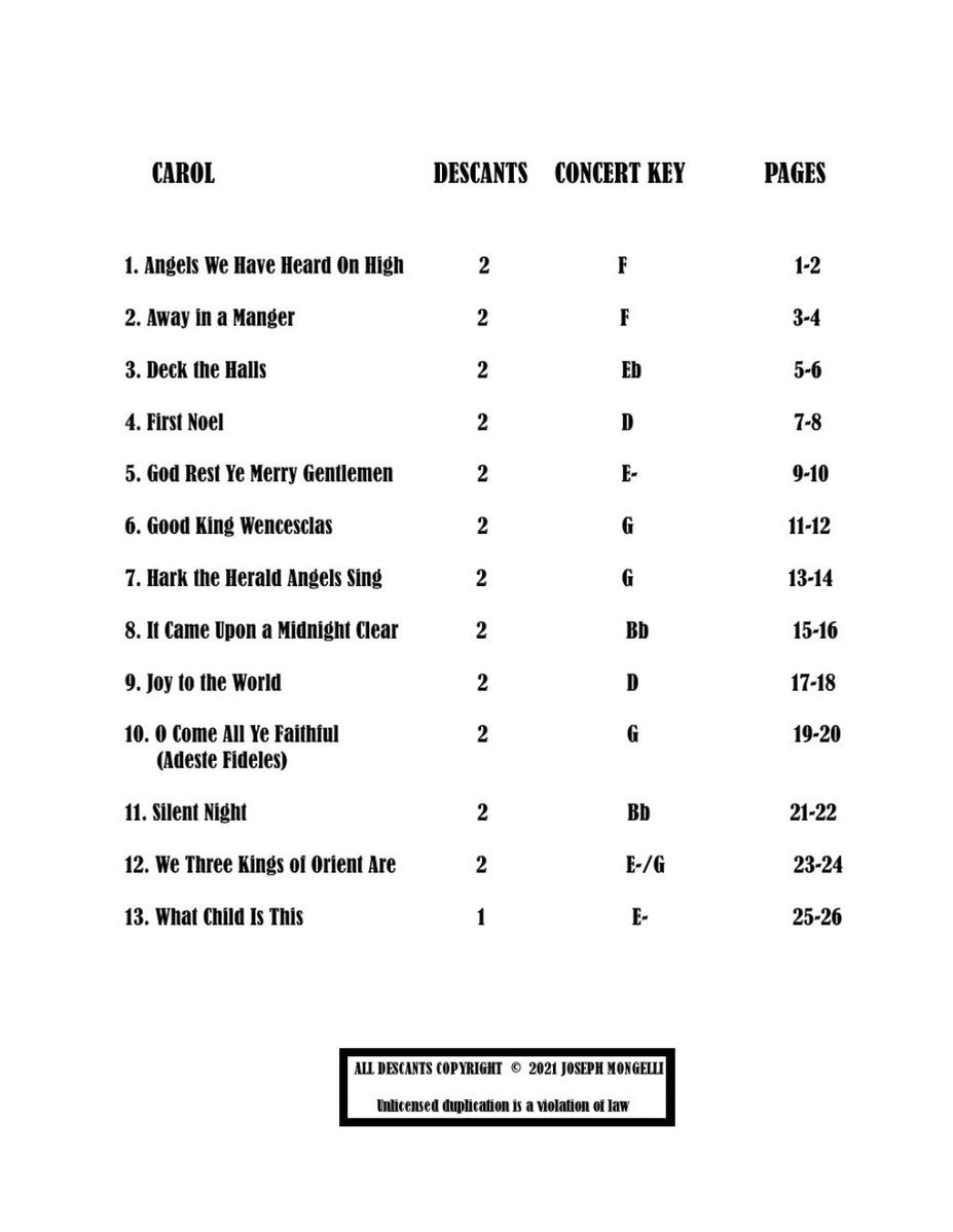 25 Original Christmas Carol Descants for Trumpet– Brass Music Online