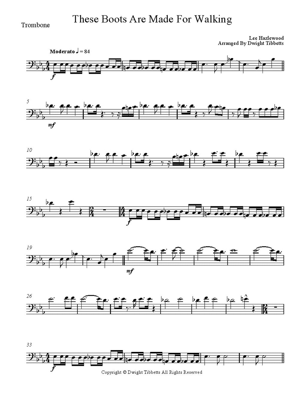 These Boots are Made for Walking - Brass Quintet and Alto– Brass Music ...
