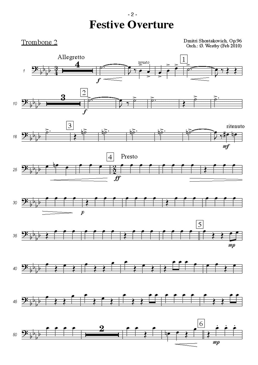 Shostakovitch - Festive Overture - Brass Ensemble– Brass Music Online