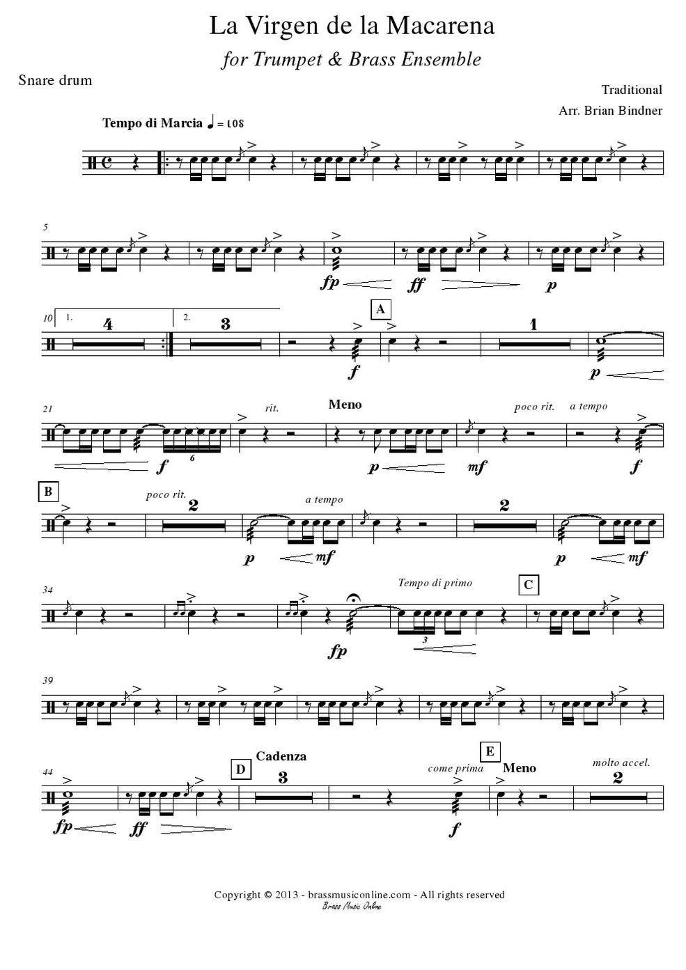La Virgen de la Macarena - Trumpet and Brass Ensemble– Brass Music Online